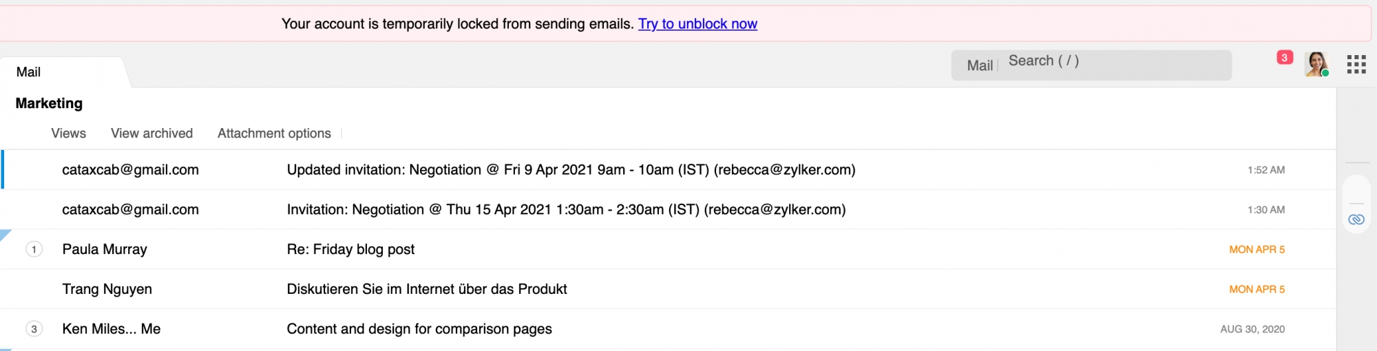 Zoho Mail Usage Policy